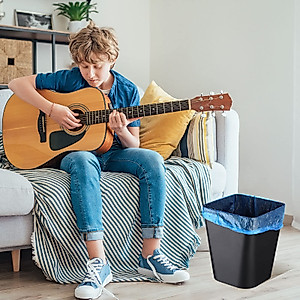 Hoolerry 9 Pieces 2 Gallon Small Trash Cans Bulk Bathroom Trash Bin Plastic Wastebasket Square Garbage Can for Bedroom Slim Bathroom Trashcan Small Container for Kitchen Office Home Rooms(Black)