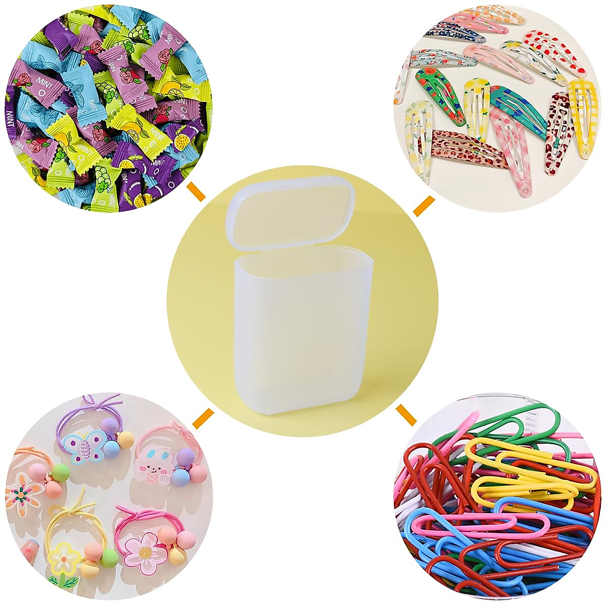 OKOMATCH 3 Pcs Qtip Holder Travel Portable Case Dispenser Container With Lid Hair Tie Clips Organizer For Girls Floss Pick Holder Storage Small Items Bathroom Endtable Office Desktop (Frosted White)