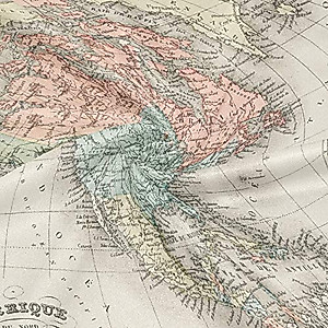 WELLDAY World Map America Men's Pullover Sweatshirt Long Sleeve Hoodie Jacket with Pockets