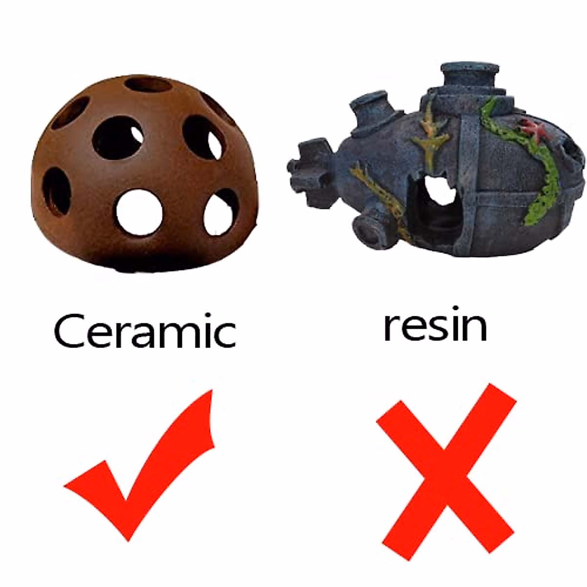 OrgMemory Ceramic Shelters, 4 pcs, Fish Tank Accessories Cave Décor, Small Fish House, Aquarium Hideout, Swim Holes Aquatic, Aquarium Cave for Freshwater and Saltwater Fish Tank (hemispherical)