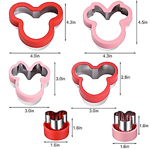 6pcs Mouse Cookie Cutter Set, Fun Sandwich Biscuit Cutter for Kids, Food Grade Stainless Steel Sandwich Cookie Cutters for Kids Baking