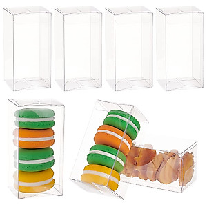 BENECREAT 20PCS Clear Wedding Favour Boxes 4x2x2 Rectangle PVC Transparent Gift Boxes for Candy Chocolate Valentine