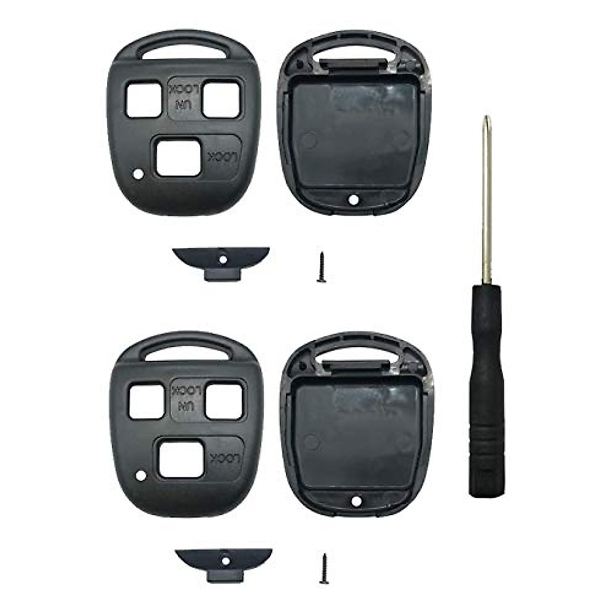 Horande Replacement Key Fob Case Shell fits for Lexus ES GS GX is LS LX RX SC ES300 ES330 GX470 LX470 IS300 IS330 RX300 RX330 RX350 RX400h Keyless Entry Key Fob Cover Housing (Pack 2)