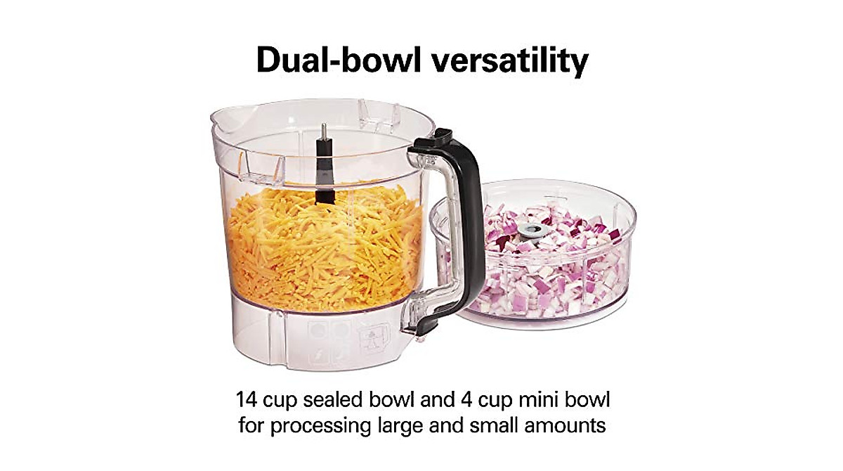 Hamilton Beach Food Processor - Versatile 14 & 4-Cup Prep Power