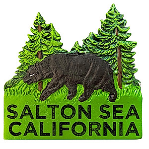R and R Imports Salton Sea California Hand Painted Resin Refrigerator Magnet 3-Inch Approximately Bear Design