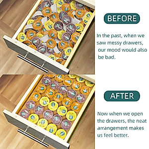 Bayting Bamboo K Cup Holder, K Cup Drawer Organizer Insert, Coffee Pod Holder for K Cups, Organizers for Kcup Coffee Station Drawer (35 Slots)