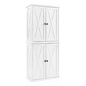 Crosley Furniture Clifton Tall Pantry, 2 Stackable Pantries, Distressed White