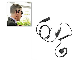 WODASEN XPR3500e C-Swivel Shape Walkie Talkie Earpiece Surveillance Headset with Mic PTT for Motorola XPR3000 XPR3300 XPR3500 XPR3000e XPR3300e XIR P6620 XIR P6600 E8600 E8608 DP2400 DP2600 Radio