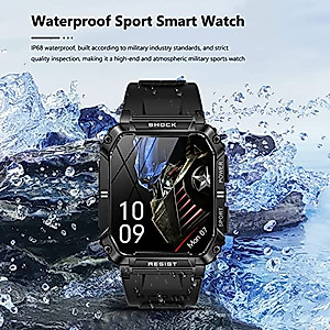 Smart Watches for Men, Bluetooth Call (Answer/Make Call) Smartwatch IP68 Waterproof Fitness Watch Tracker for Android iOS iPhones with Heart Rate Blood Pressure SpO2, 1.95" Tactical Sports Smartwatch