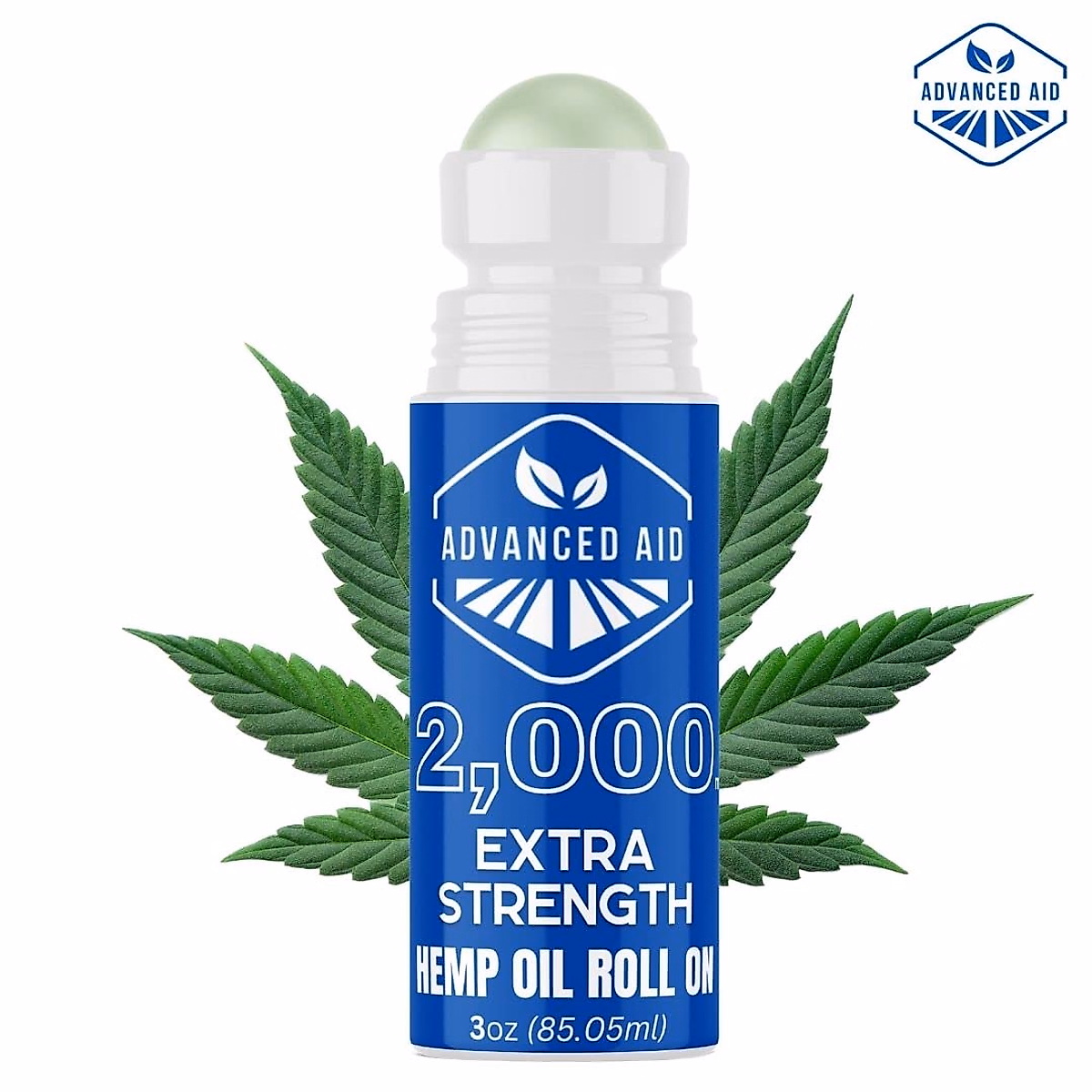 Advanced Aid: Extra Strength 2000mg Hemp Extract Roll On Menthol, Non-GMO Ultra-Pure Organic Made in The USA 90ml Read Description