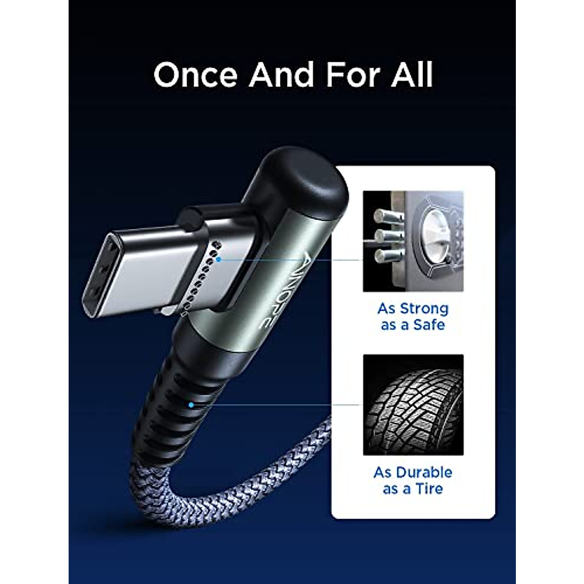 USB C to USB C Cable 60W 2-Pack 6.6ft AINOPE Type C to Type C Cable Fast Charging Cable Charger Right Angle Compatible With Samsung S23 S22 S21 Note 20 Ultra, iPad Pro 12.9 Air Mini Macbook Air, Pixel