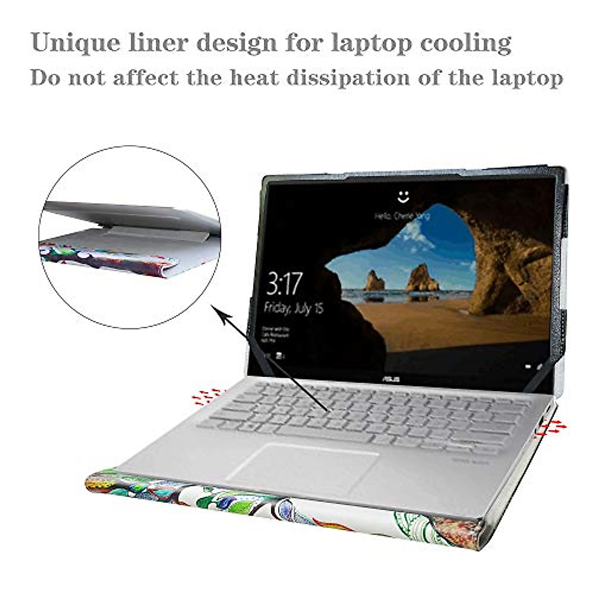 Alapmk Protective Case for 14" Asus Q406DA & Dell Vostro 5401 5402/Latitude 7400/Latitude 5400 5401 5410 5411/Latitude 5400 Chromebook Enterprise/Inspiron 14 5401 5405 5408 5402 5409 Laptop,Love Tree