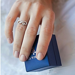 JO WISDOM Infinity Heart Promise Rings for Her Sterling Silver Friendship Ring