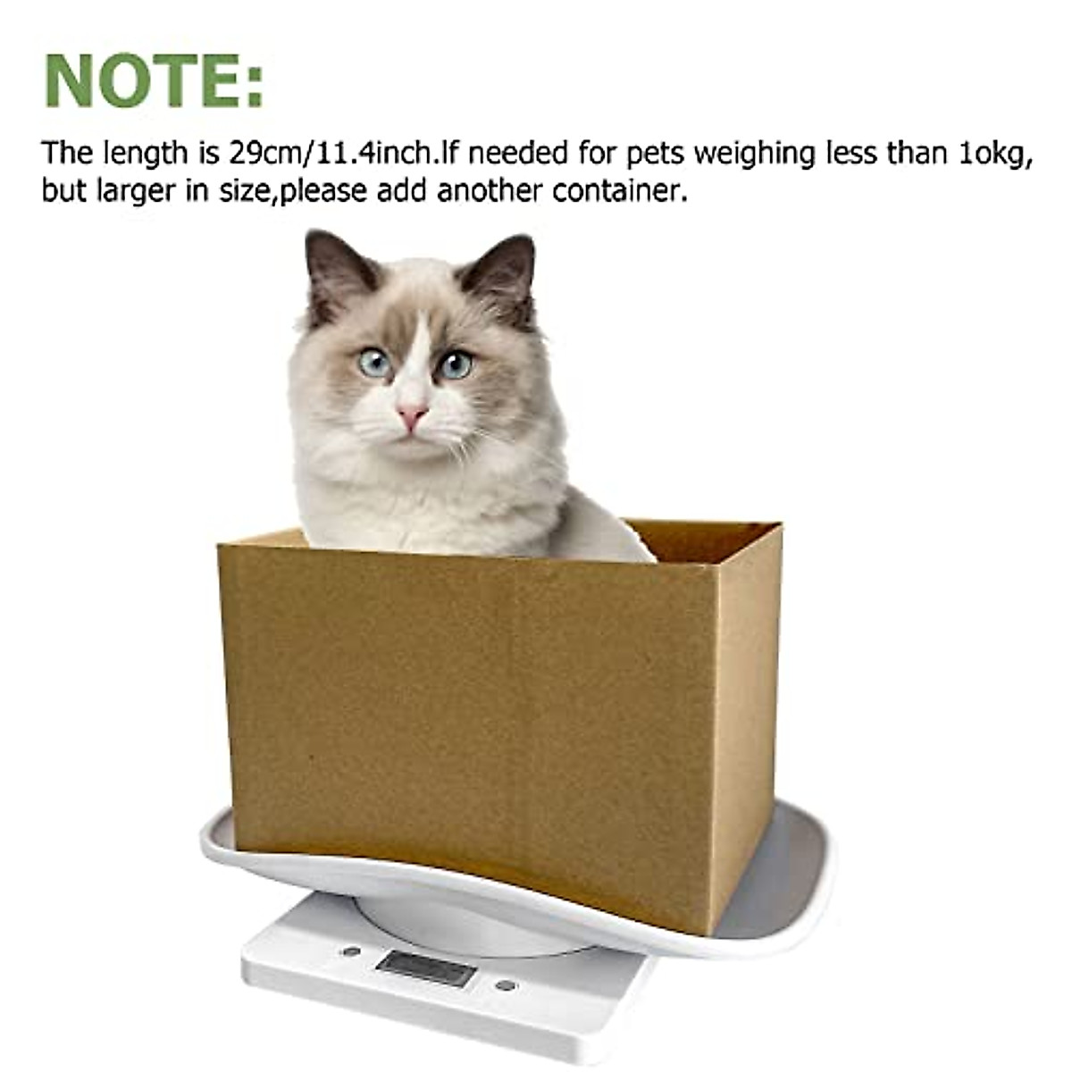 YTCYKJ Digital Pet Scale, Multi-Function LED Kitten Scale Digital Weight Accurately, Perfect for Puppy/Кitty/Hamster/Hedgehog/Food, Capacity up to 22 lb, Length 11inch