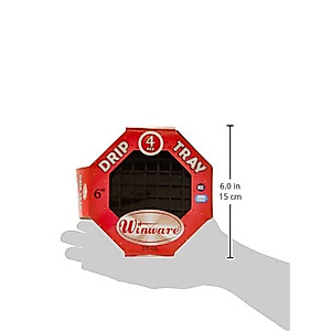 Winco DT-60 4 Count Drip Trays, 6 by 6-Inch, Value Pack, Black, Medium