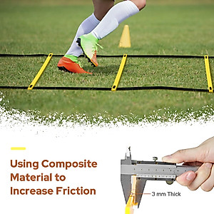 GHB Pro Agility Ladder Agility Training Ladder Speed 12 Rung 20ft with Carrying Bag