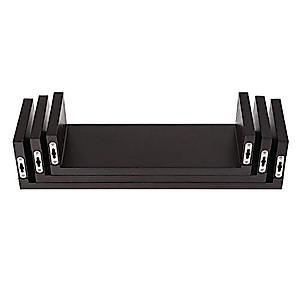 Kcelarec Floating Shelves Wall Mounted, Solid Wood Wall Shelves (Black)