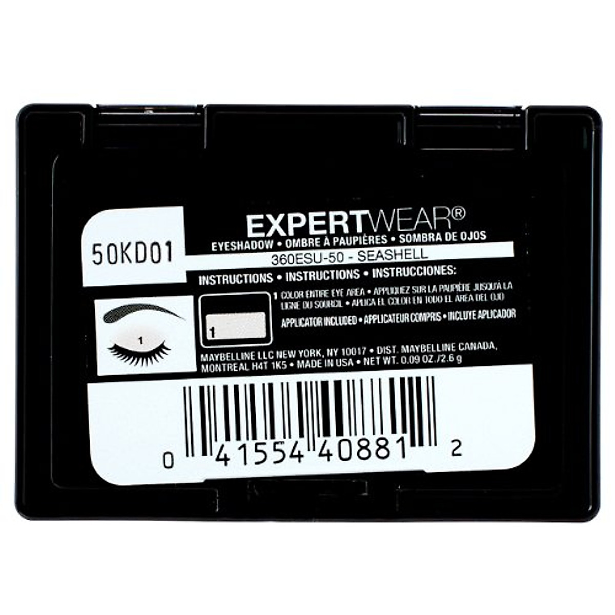 Maybelline New York Expert Wear Eyeshadow, Seashell, Singles, 0.09 Ounce