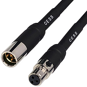 CESS-197 3 Pin Mini XLR Female to Male Cable - 6 Inch Length, Audio Adapter for Microphones, Mixers, and Sound Equipment