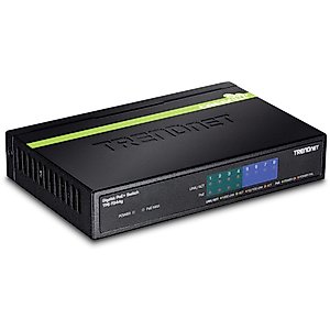 RENDnet 6-Port Fast Ethernet PoE+ Switch, TPE-S50, 4 x Fast Ethernet PoE Ports, 2 x Fast Ethernet Ports, 60W PoE Budget, 1.2 Gbps Switch Capacity, Ethernet Network Switch, Metal