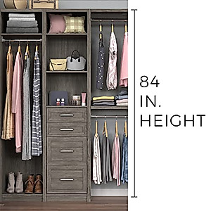 ClosetMaid 6105140 SpaceCreations 52" - 87" Wood Closet Organizer Kit, Classic White