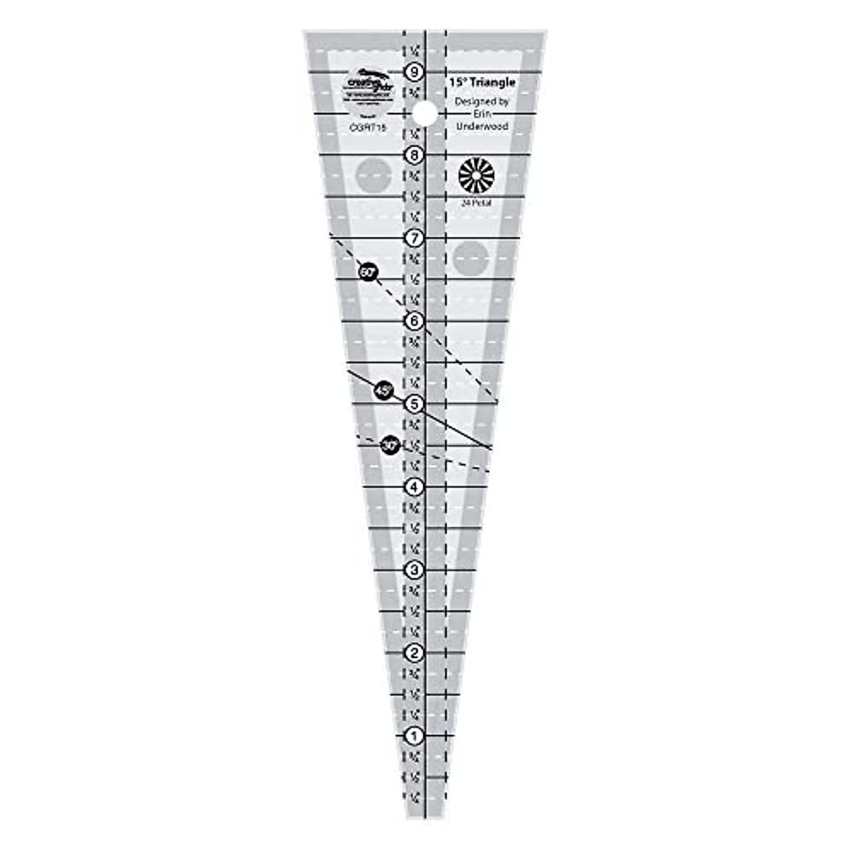 Creative Grids 15 Degree Triangle Ruler - CGRT15
