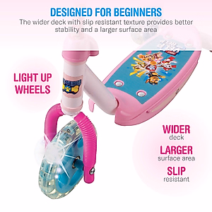 PlayWheels PAW Patrol 3-Wheel Kids Scooter with Accessory Pouch, Blue Large