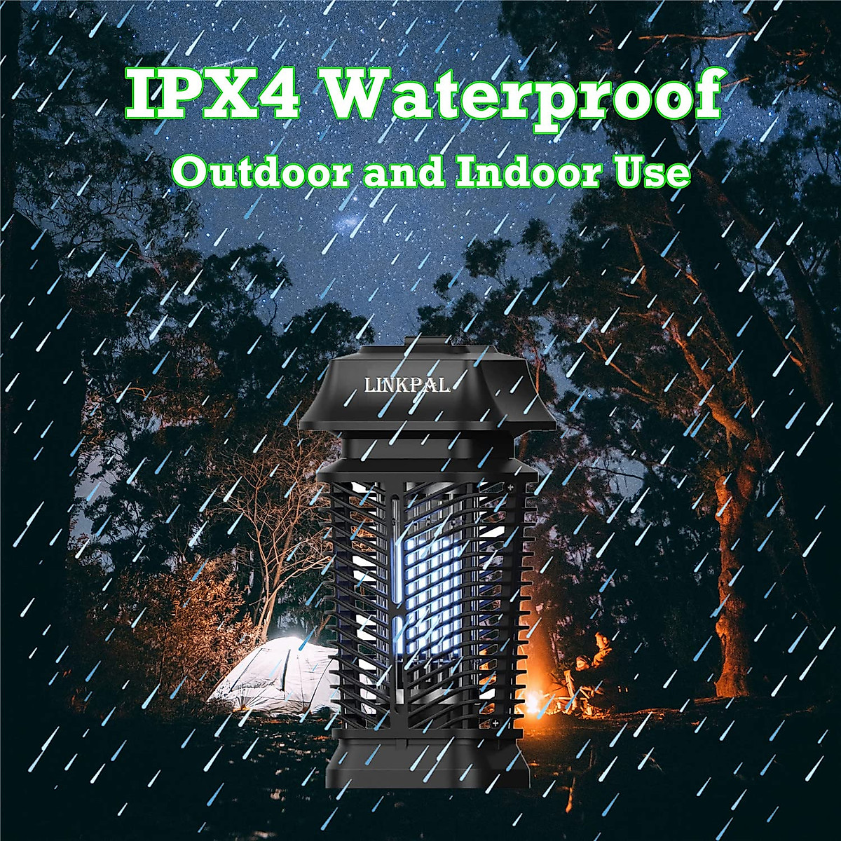 LINKPAL 20W QH50E Bug Zapper Outdoor and Indoor, 4000V High Powered Electric Mosquito Zapper with Switch,Waterproof Mosquito Trap Outdoor,Mosquito Killer,Electronic Fly Zapper for Backyard Patio Home