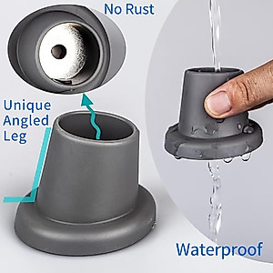 4 PCS Replacement Feet for Bath Seat Shower Chair, 1-1/8" I.D Slope Rubber Feet Pad for Transfer Shower Bench Shower Seat Commode Chair, Non Slip Suction Cup Feet Caps, Metal Insert Reinforced