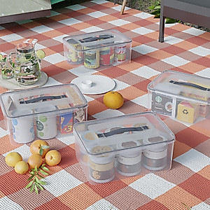 Tstorage 15 Quarts Rectangular Fresh Food Storage Containers, Clear Fresh Food Storage Box with Lid and Handle, Plastic Airtight Freezer Container, 4 Packs