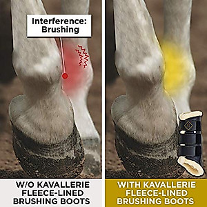 Kavallerie Dressage Horses Boots: Fleece-Lined Faux Leather Woof Brushing Boots for Training, Jumping, Riding, Eventing - Quick Wear for Breathable, Lightweight & Impact-Absorbing Wrap, XL