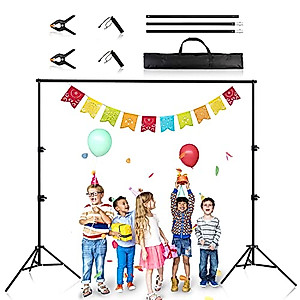 Backdrop Stand for Parties, IFKDNR Back Drop Adjustable Stand, 6.5ftx6.5ft Portable Background Stand for Baby Shower, Birthday Parties, Photo Studio