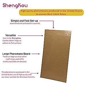 ShengKou Dual Pheromone Moth Traps Refill for Clothes Moths and Pantry Moths - Pink (Pack of 6)