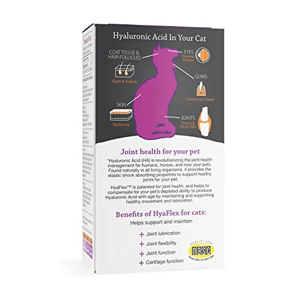 Cat Joint Supplement, Hyalogic Hyaluronic Acid Cat Supplements– 30-60 Day Supply, 1oz HA, Cartilage Supplement, Hip & Joint Supplement - Cat Health Supplies, W/ No Fuss Liquid Dropper