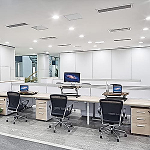 SHW 32" Over Desk Height Adjustable Standing Desk with Drawer, Rustic Brown