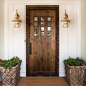 WANIYA1 American All-Copper Wall Lamp European Style Outdoor Waterproof Glass Wall Sconce Lighting Fixture Home Lighting Garage Porch Garden Wall Lights