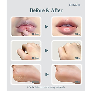 MONAGE Korea Vegan & Nourishing & Moisturizing Lip Care Made from 100% Natural Ingredients, Organic Moisturizer for Dry, Cracked Lips & Skin, Everyday Lip Balm, Daily, 0.38 Ounce