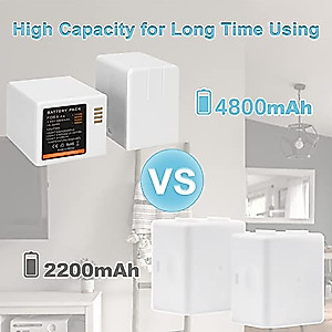 Battery and Charger for Arlo Ultra/Ultra 2/Arlo Pro 3/Pro 4 Spotlight Camera(VMC4040P), Dual Port LCD Fast Charger Station, 3.85V 4800mAh 18.48WH 2pcs Replacement Battery