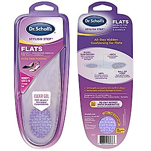 Dr. Scholl's Cushioning Insoles for Flats and Sandals, All-Day Comfort in Flats, Boots, (for Women's 6-10), 1 Pair, Packaging May Vary