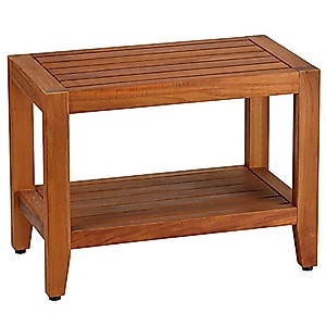 Bare Decor Serenity Spa 24" Bench with Shelf in Solid Teak Wood