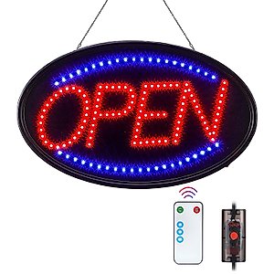 LED Open Sign, FITNATE Large 23x14 inch Business Open Sign with Remote Electric Display Sign,2 Modes Flashing & Steady Lights for Business, Shop, Bar, Hotel