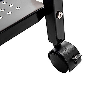 Black Rolling Storage Cart Utility Cart with Wheels Multipurpose Mobile Utility Storage Cart for Living Room Bathroom Kitchen Office Carts & Stands Utility Carts 60 x 32 x 75cm (L x W x H)