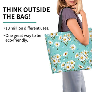 Majoug Daisy Tote Bags Women Large Capacity Shoulder Grocery Shopping Bags Travel Beach Bag