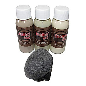 Leather Max Complete Leather Refinish, Restore, Recolor & Repair Kit/Now with 3 Color Shades to Blend with/Leather & Vinyl Refinish (Neutral Mix)