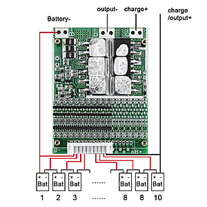 36V BMS Protection Board, 35A 10S Li-ion Battery BMS Protection Board PCB for Ternary Cobalt Cells with Balancing, Manganese Acid Batteries and Cobalt Acid Batteries