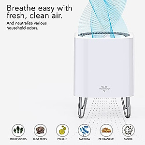 Vornado QUBE50 Air Purifier for Home, Bedroom and Office-True HEPA Filter to Remove [99.97% of Allergens], Eliminates Pet, Smoke, Dander-3-Step Filtration Process, Small, White