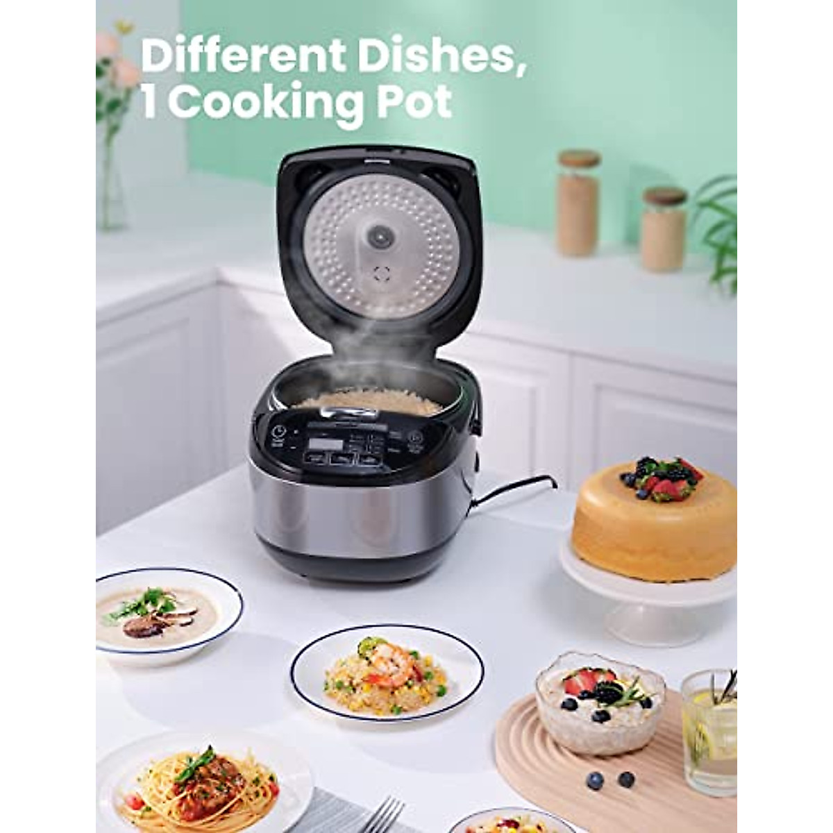 COMFEE' Rice Cooker, Japanese Large Rice Cooker with Fuzzy Logic Technology, 11 Presets, 10 Cup Uncooked/20 Cup Cooked, Auto Keep Warm, 24-Hr Delay Timer