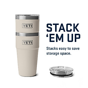 YETI Rambler 20 oz Stackable Tumbler, Stainless Steel, Vacuum Insulated with MagSlider Lid, Cape Taupe