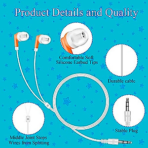 TJZXGUI 32 Pack Bulk Earbuds Headphones ，Wholesale Wired Earphones Disposable Ear Buds for School Classroom Students (Multi Colored)