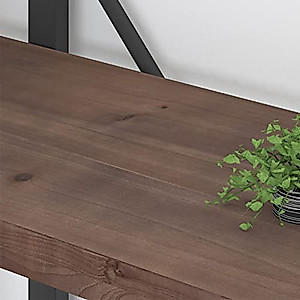 IBF 5 Tier Solid Wood Bookshelf, Industrial Natural Real Wood Metal Tall Bookcase, Modern Rustic Large Open Book Shelf Storage, Farmhouse Wide Etagere Bookcase for Office Living Bedroom, Rustic Gray